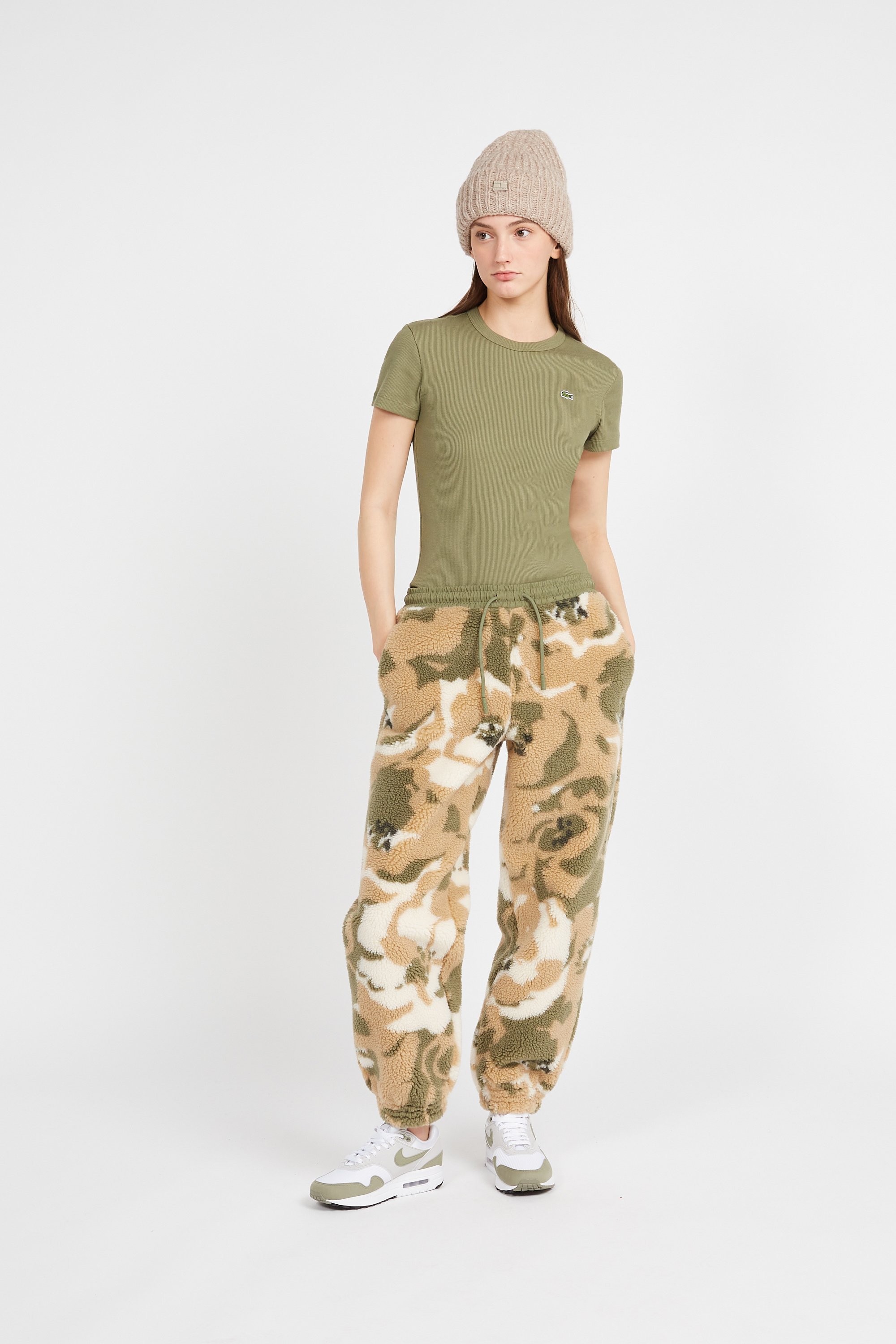 T shirt Core Rib Vert Lacoste Femme Citadium